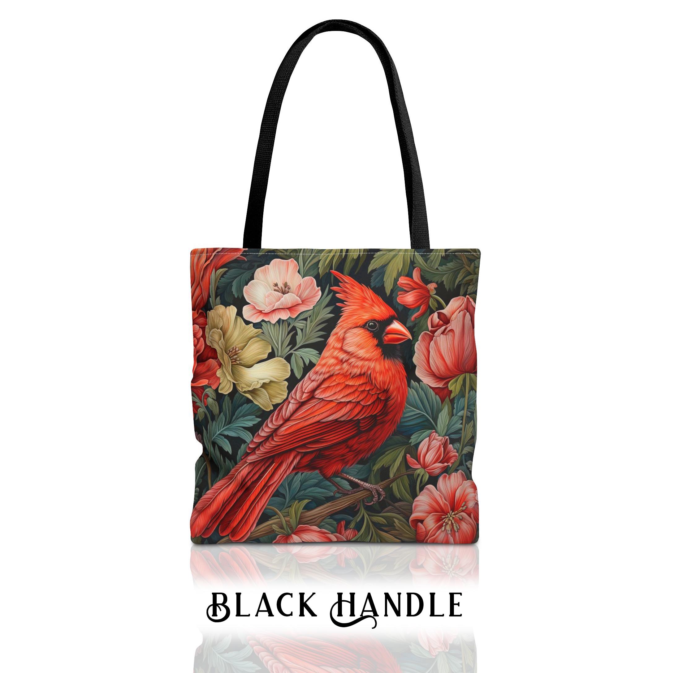 Red Cardinal Tote Bag - William Morris Inspired Shoulder Tote, Northern ...