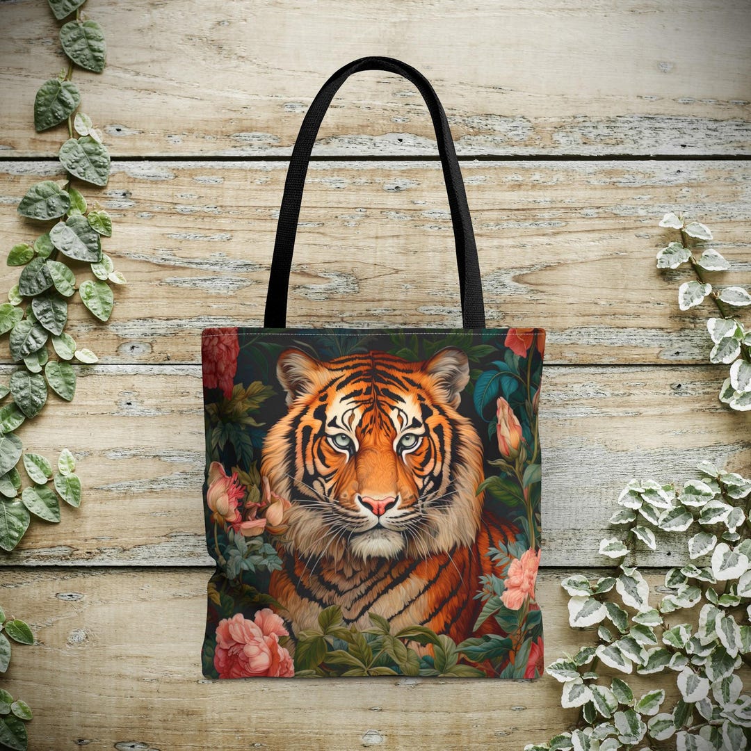 Tiger Tote Bag William Morris Inspired Shoulder Tote, Sumatran and ...