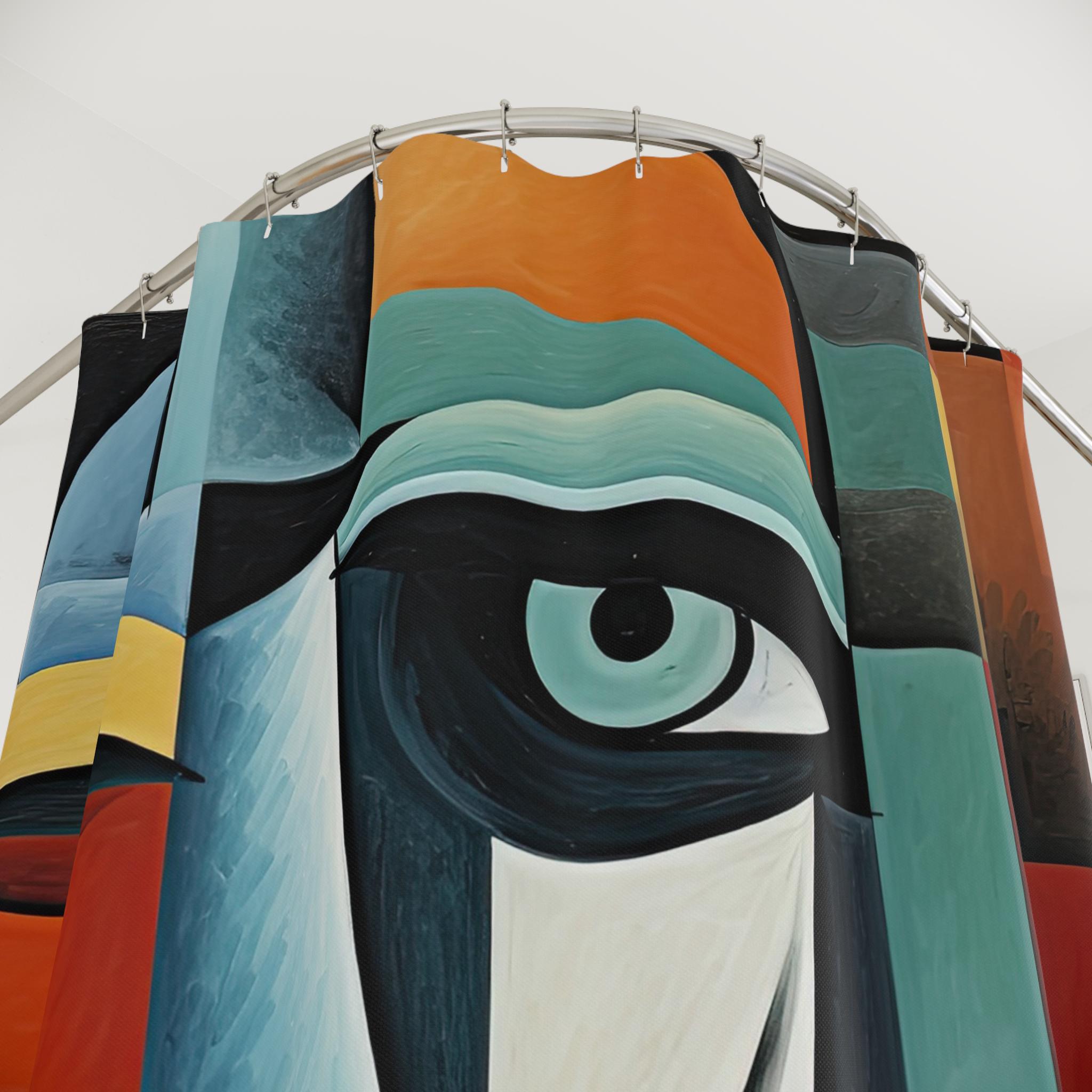 Pablo Picasso Inspired Bathroom Shower Curtain, Cubism Art, Waterproof ...