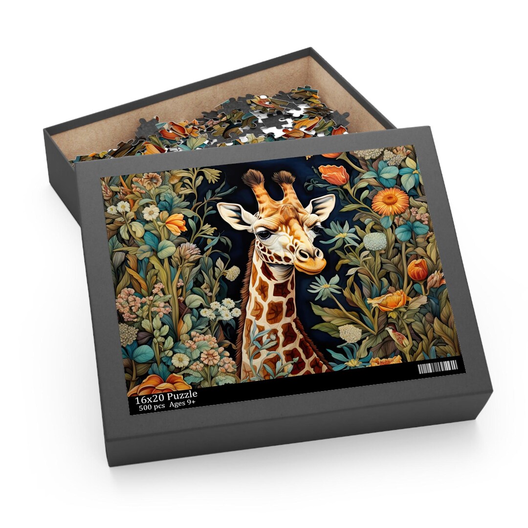 Giraffe Jigsaw Puzzle, William Morris Inspired Camelopard, African ...