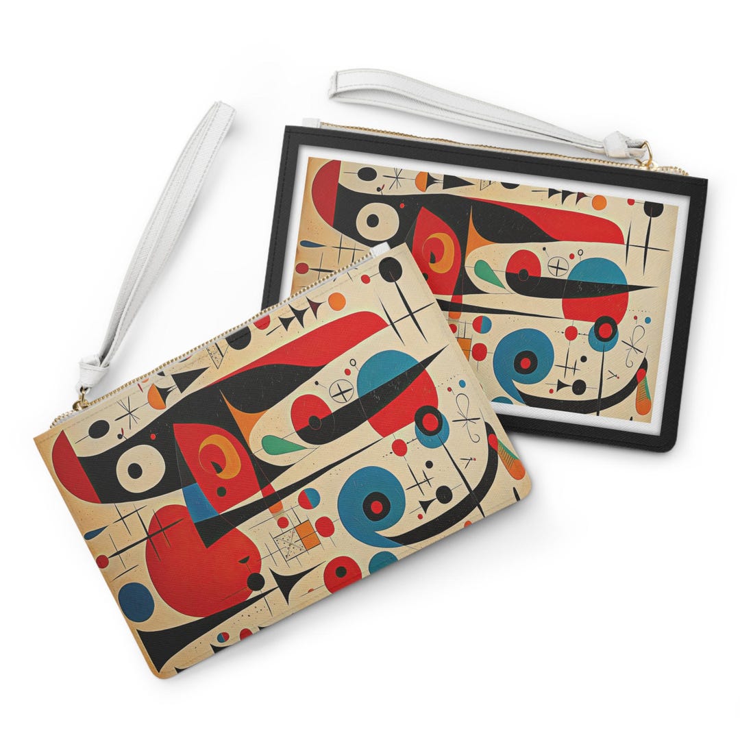 Joan Miró Clutch Bag Inspired, Surrealism Designer Purse, Dadaism ...