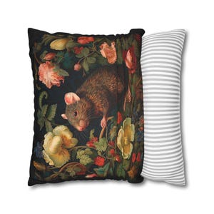 Mouse Pillow, William Morris Inspired Rat, Rodent Lovers Cushion ...