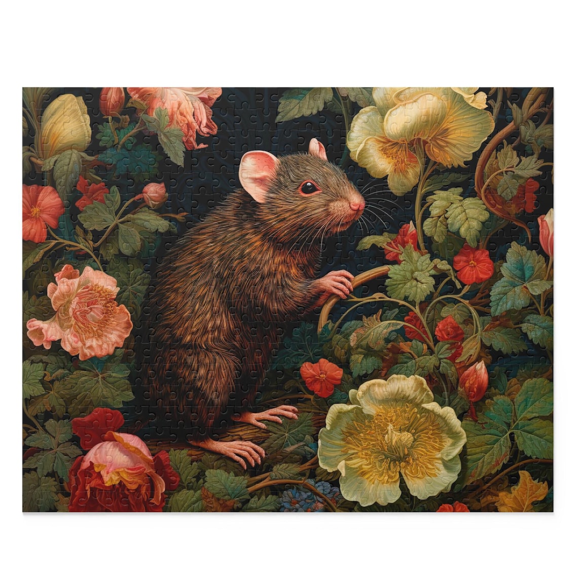 Mouse Jigsaw Puzzle, William Morris Inspired Rat, Rodent Lovers Game ...