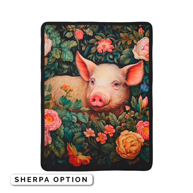 Pig Blanket, William Morris Inspired Hog, Bloomcore Boar Sofa Slipcover ...