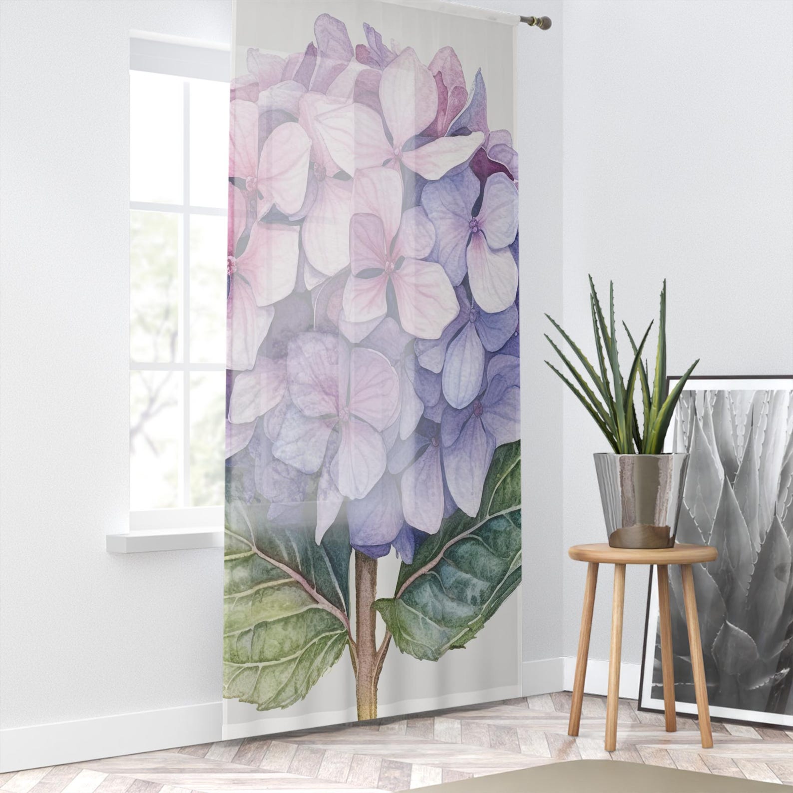 Hortensia Window Curtain - Hydrangea Living Room Curtain, Bloomcore ...