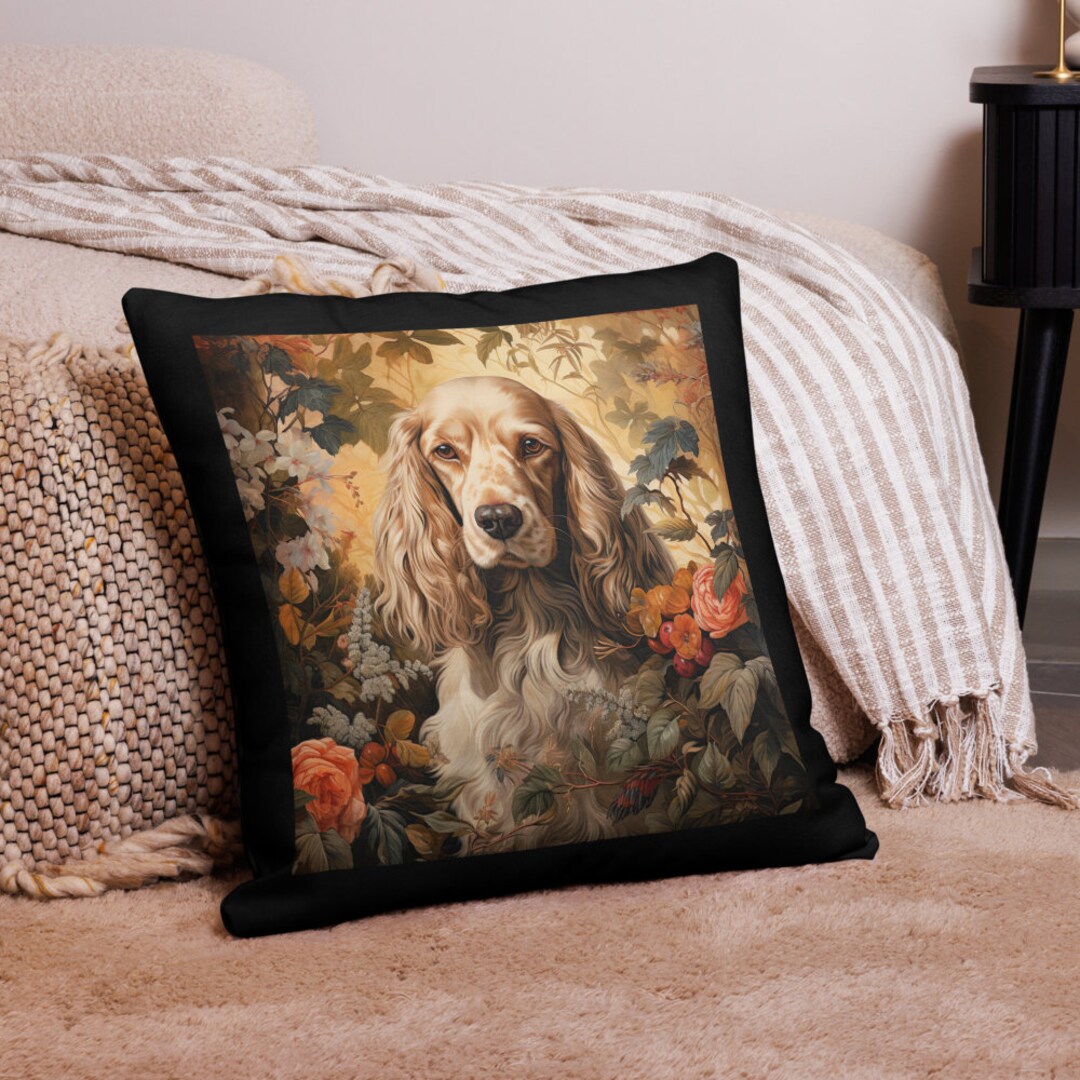 English Cocker Spaniel Pillow Joy & Playfulness, William Morris, Best ...