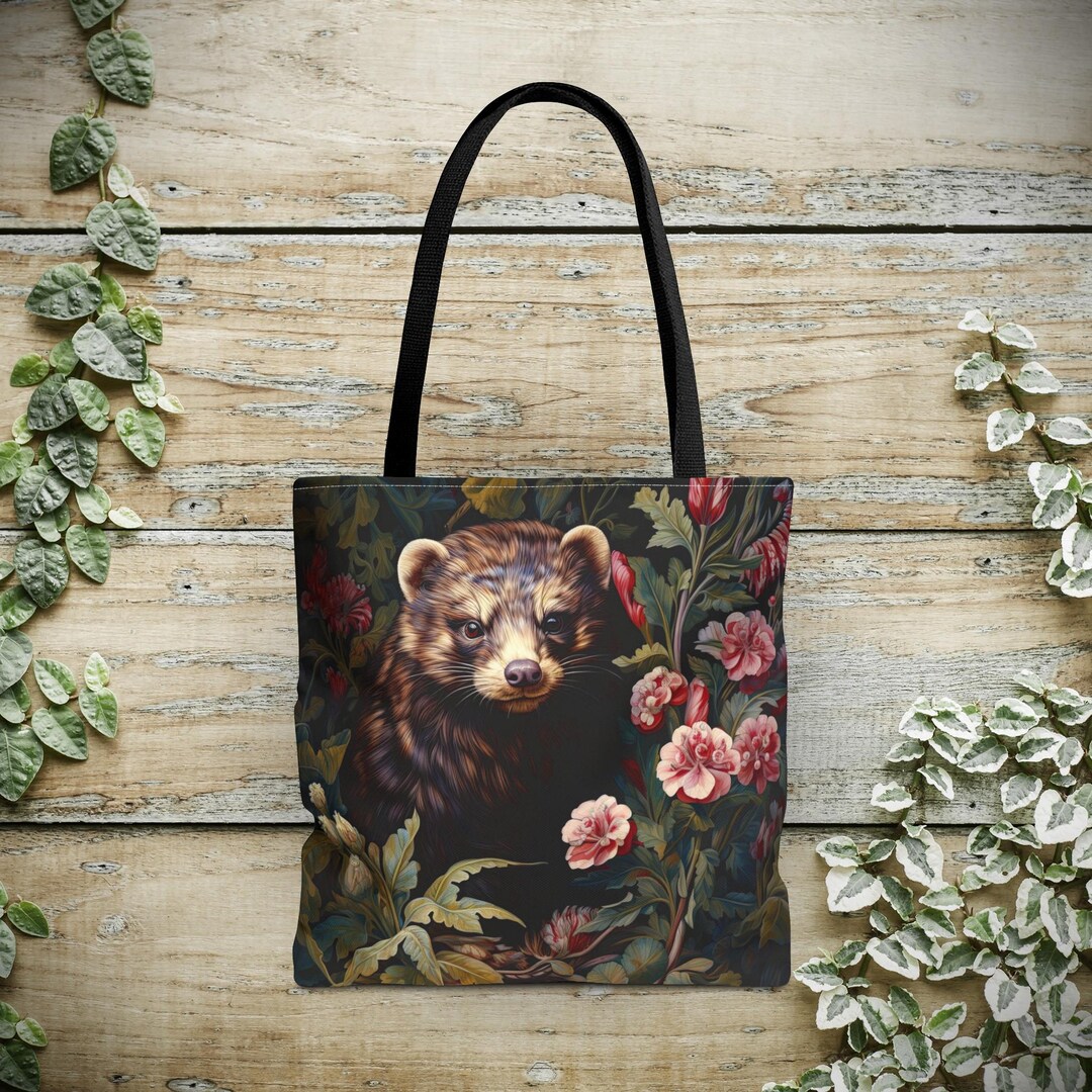 Skunk Tote Bag - William Morris Inspired Shoulder Tote, Weird ...