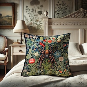 Spider Pillow, William Morris Inspired Tarantula, Quirky Neo Gothic ...