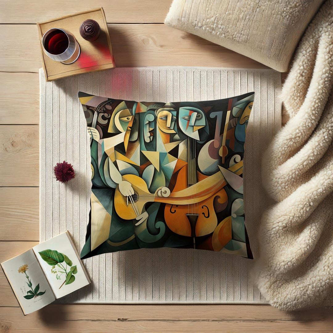 Elegant Symbolist Pillow Inspired Pablo Picasso, Surrealist Cubism ...