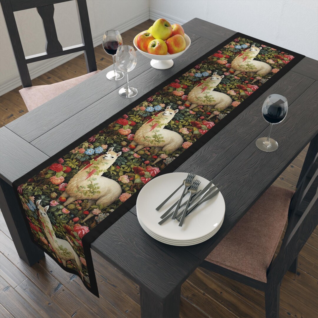 Alpaca Table Runner, William Morris Inspired, Bloomcore Dining Room ...