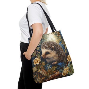Hedgehog Tote Bag - William Morris Inspired Shoulder Tote, Cute ...