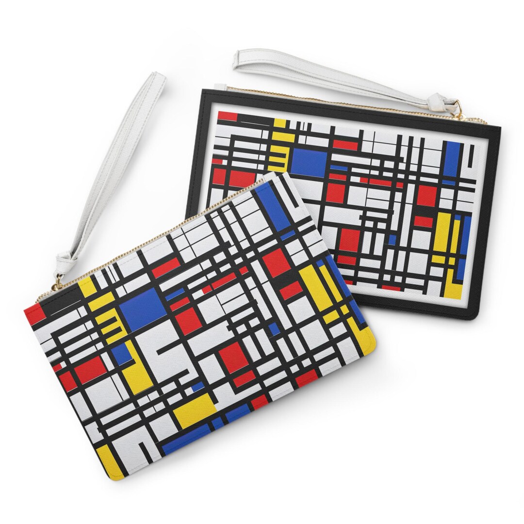 Modern Art Clutch Bag Inspired by Piet Mondrian, De Stijl Fashion Purse ...
