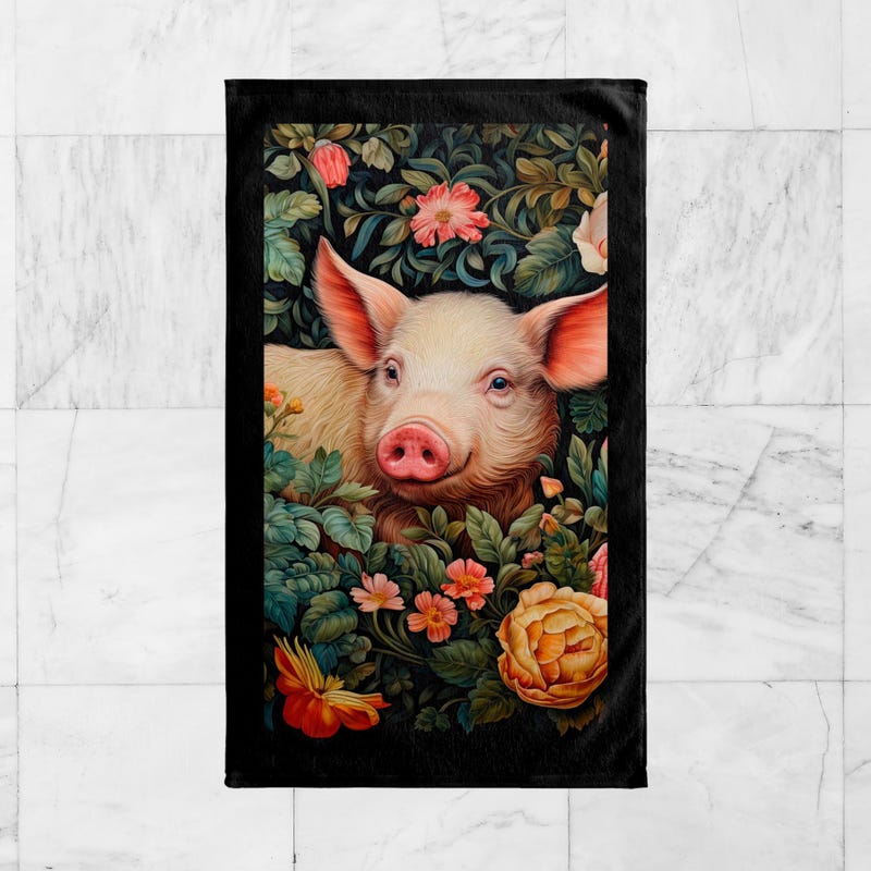 Pig Hand Towel - Etsy