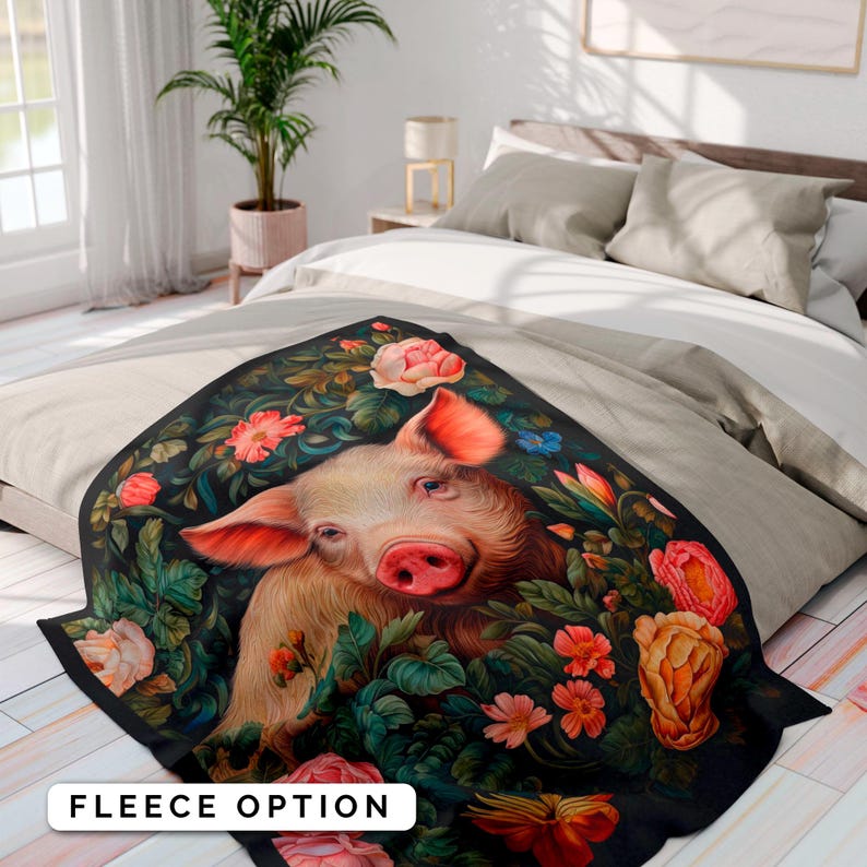 Pig Blanket, William Morris Inspired Hog, Bloomcore Boar Sofa Slipcover ...