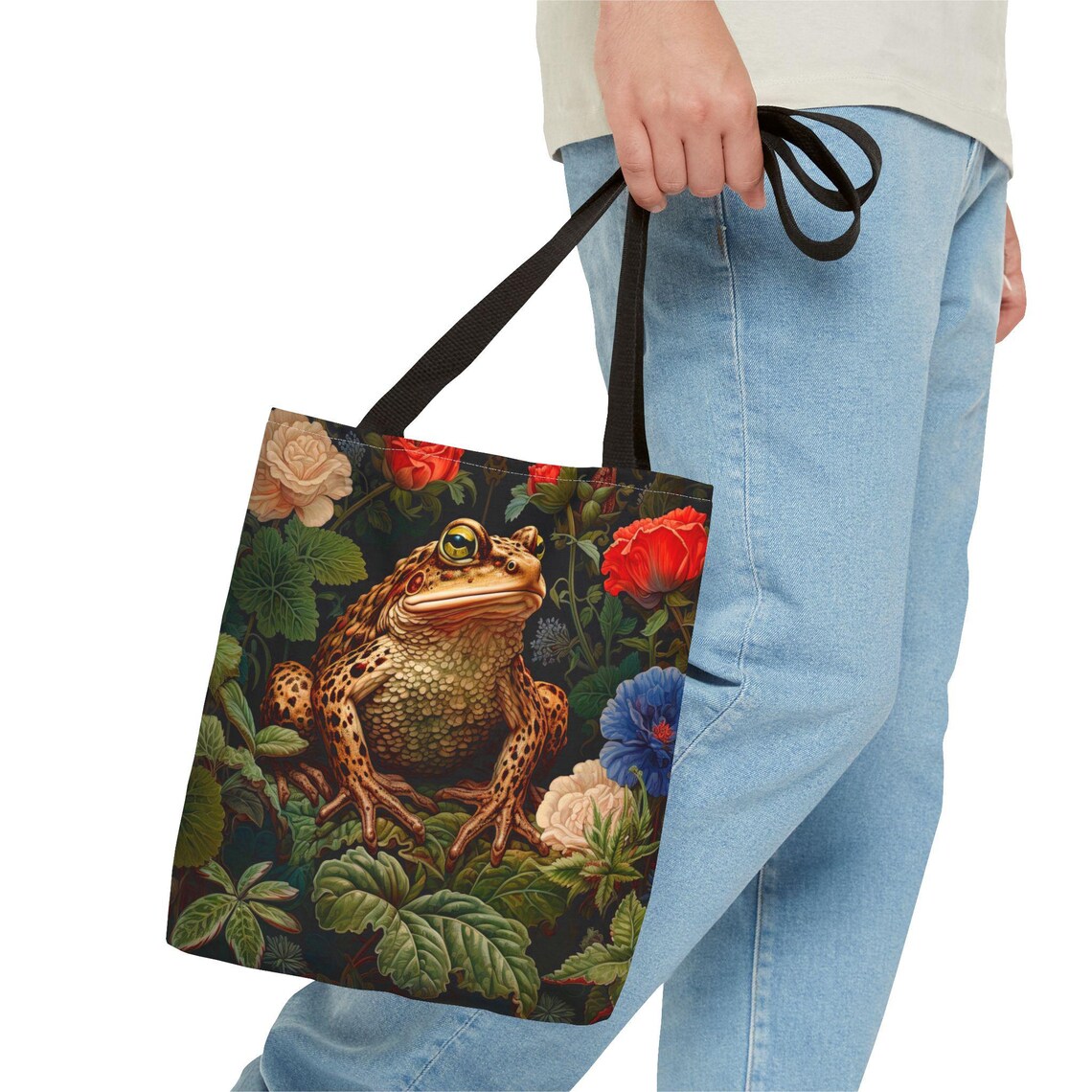Toad Tote Bag William Morris Inspired Shoulder Bullfrog Tote Purse ...