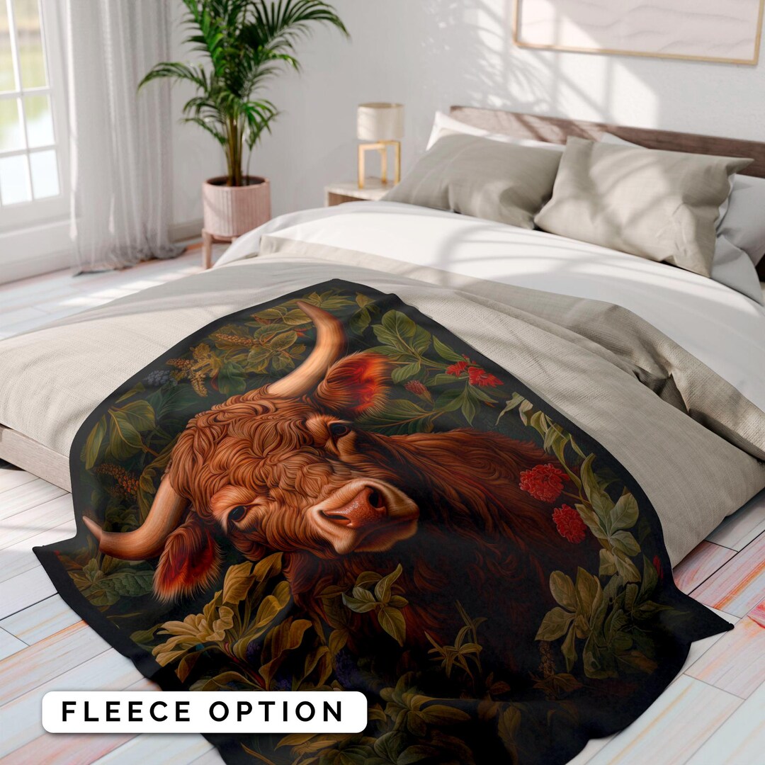 Ox Blanket, William Morris Inspired Bullock, Farmcore Decorative Bed ...