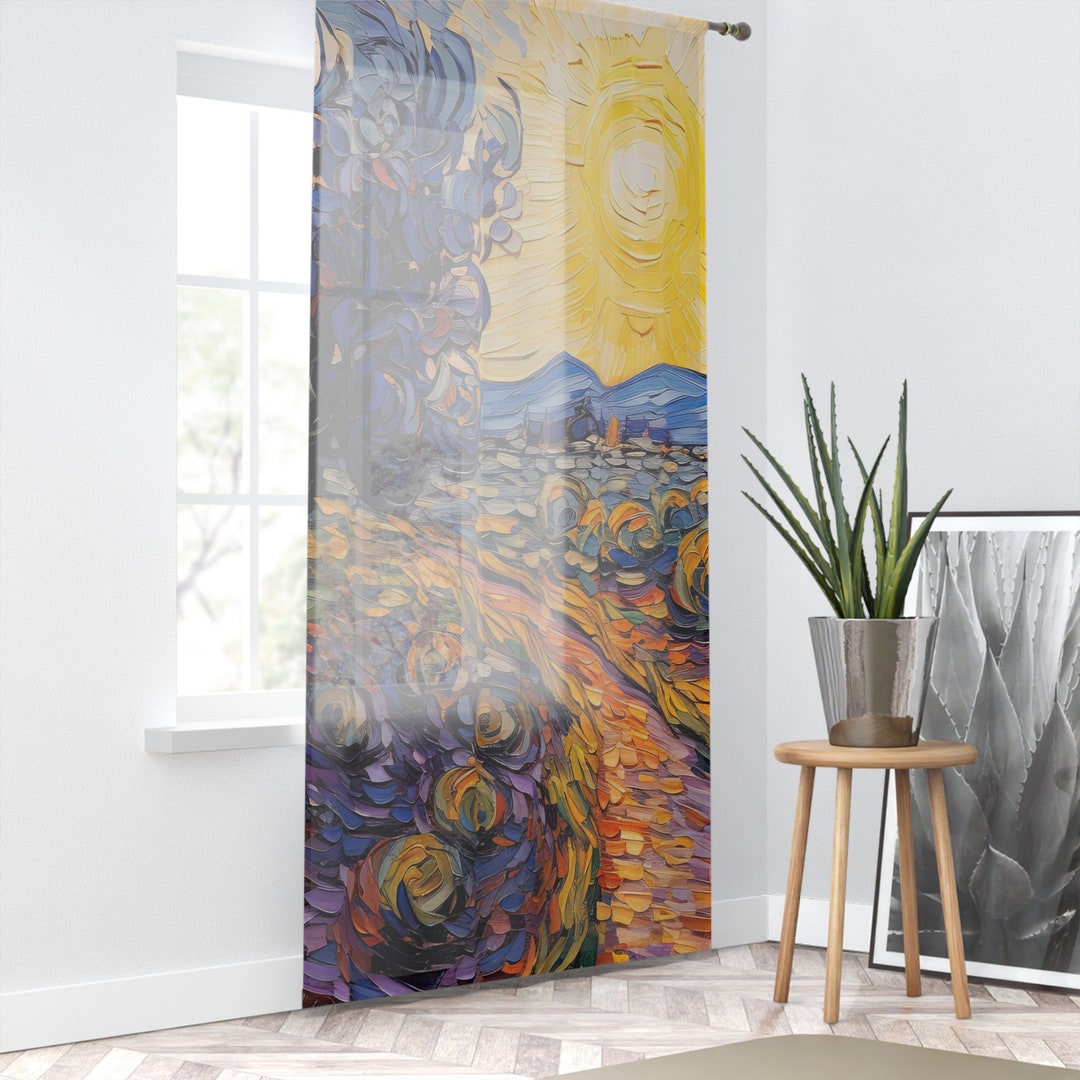 Vincent Van Gogh Inspired Window Curtain, Fresh Neo Impressionism Drape ...