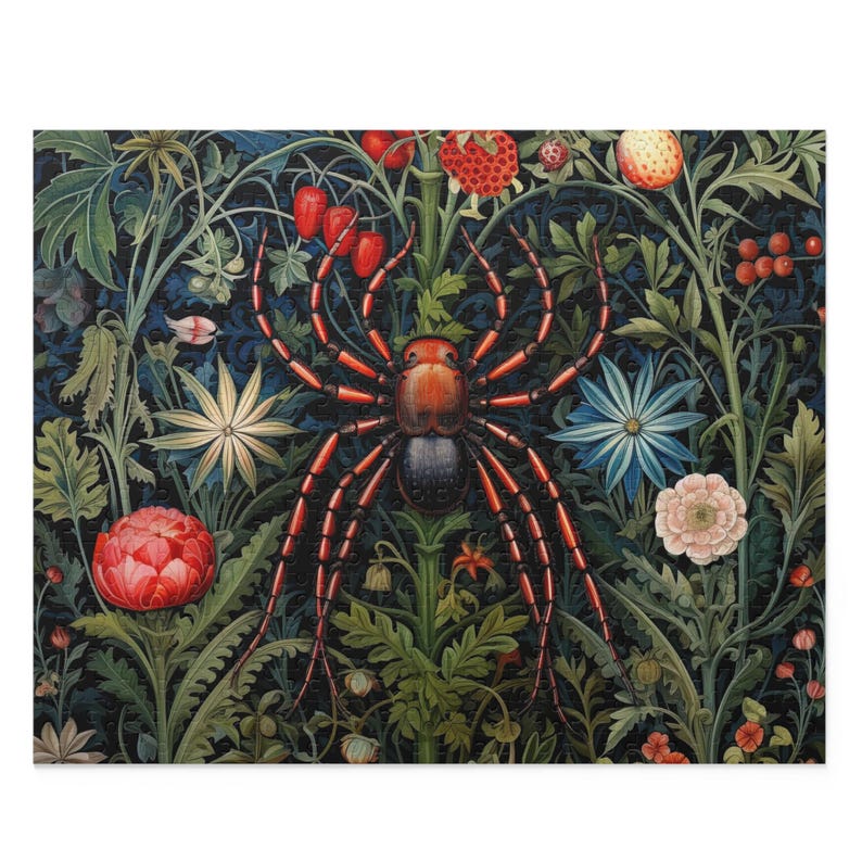 Spider Jigsaw Puzzle, William Morris Inspired Tarantula, Quirky Neo ...