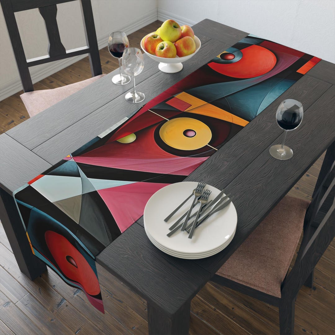 Abstract Expressionism Table Runner Inspired by Kandinskij, Modern Art ...