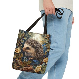 Hedgehog Tote Bag - William Morris Inspired Shoulder Tote, Cute ...