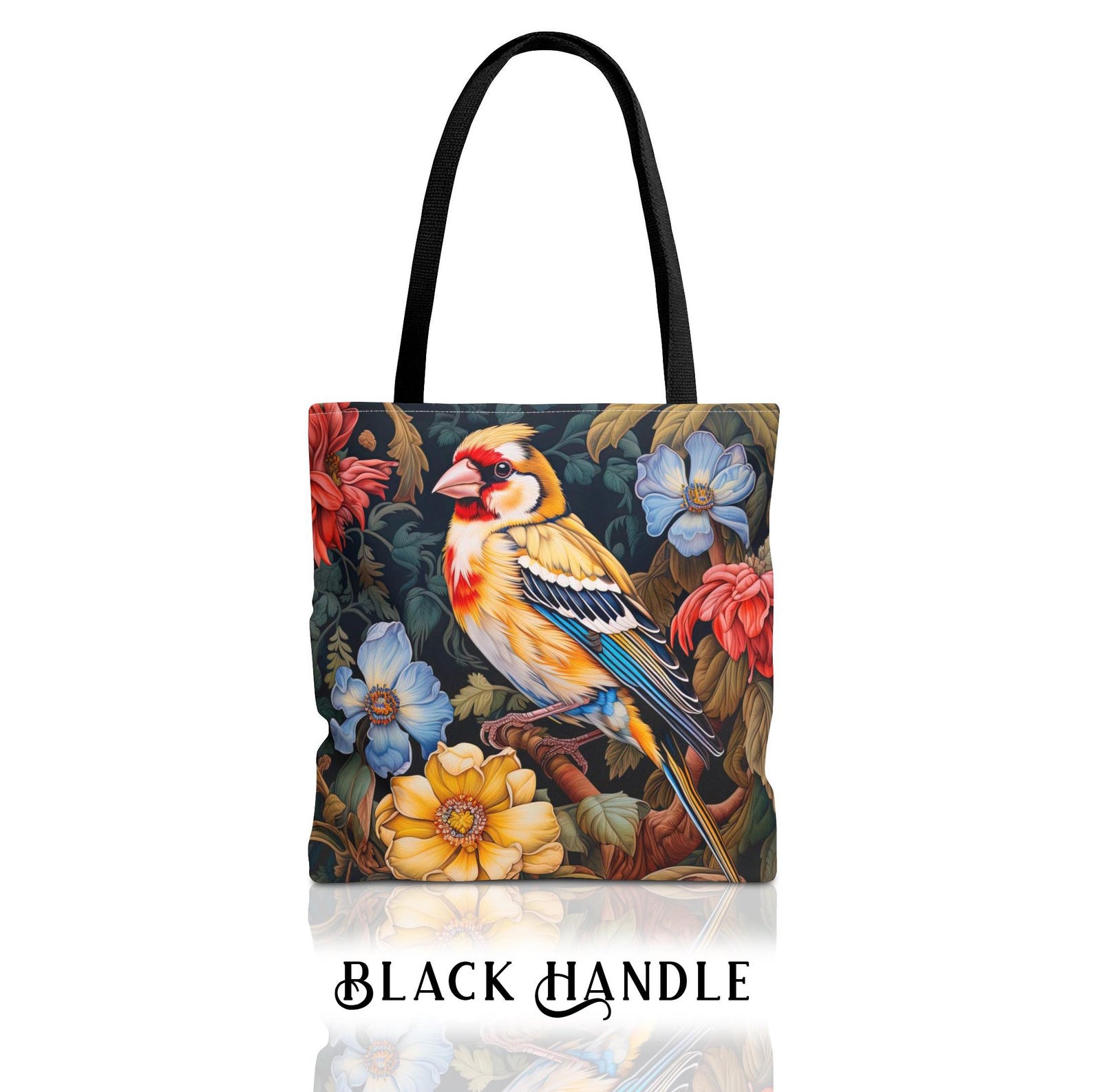 Goldfinch Tote Bag - William Morris Inspired Shoulder Tote, Vibrant ...