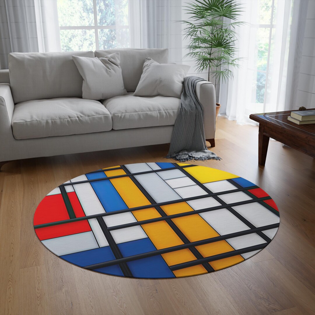 Throw Rug Inspired by Piet Mondrian, De Stijl Carpet, Neoplasticism ...