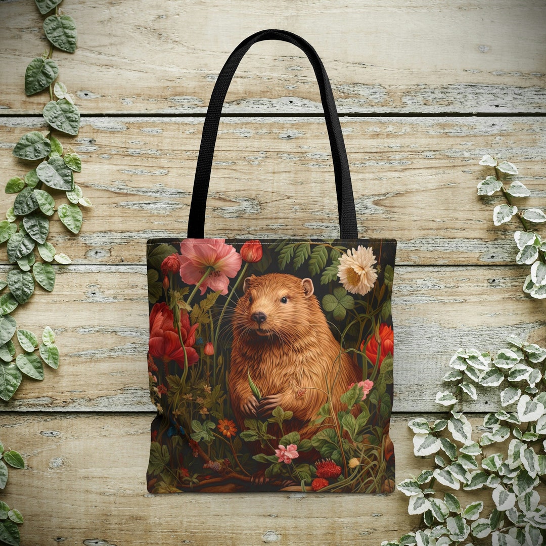 Beaver Tote Bag William Morris Inspired Shoulder Tote, Castor Handbag ...