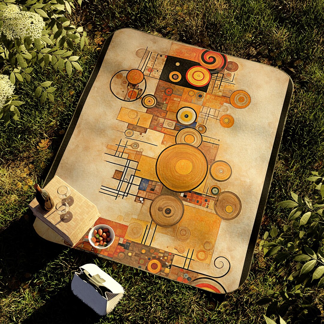 Picnic Blanket Gustav Klimt Inspired, Glowy Outdoor Blanket, Avant ...