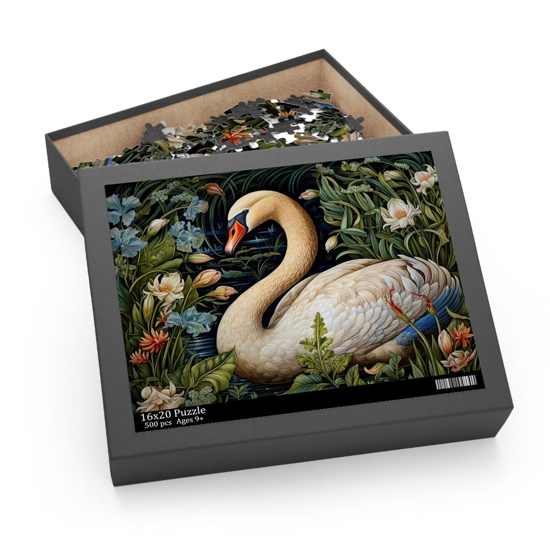 Swan Jigsaw Puzzle, William Morris Inspired, Farmcore Game, Bohemian ...