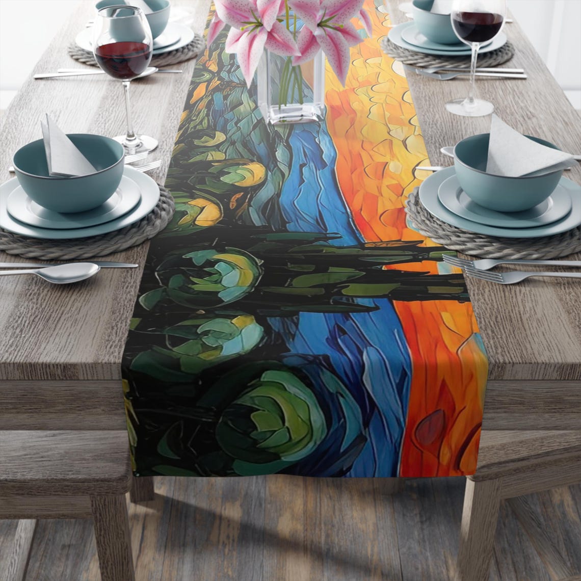 Vincent Van Gogh Table Runner Inspired, Post-impressionism Dining Decor ...