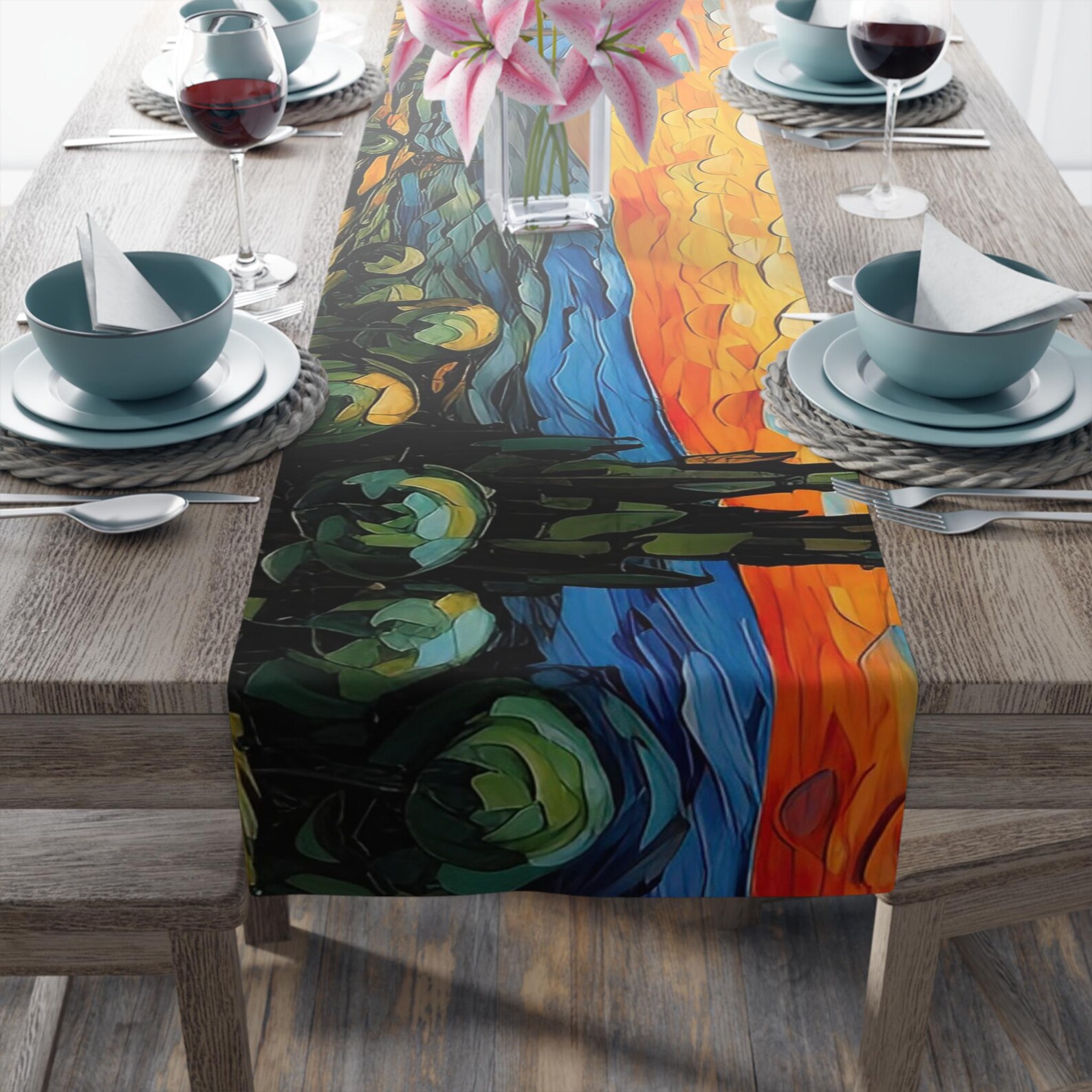 Vincent Van Gogh Table Runner Inspired, Post-impressionism Dining Decor ...
