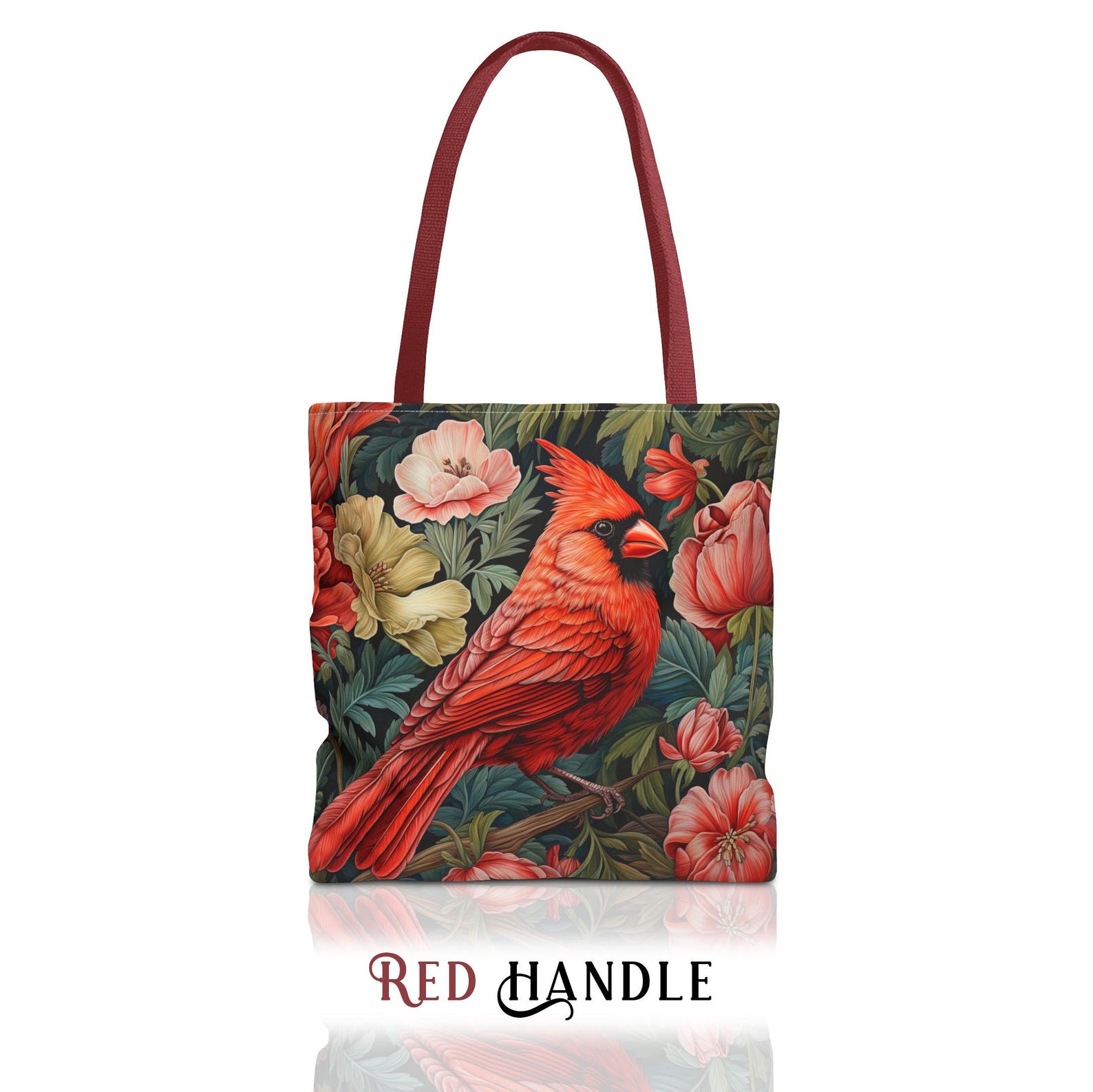 Red Cardinal Tote Bag - William Morris Inspired Shoulder Tote, Northern ...