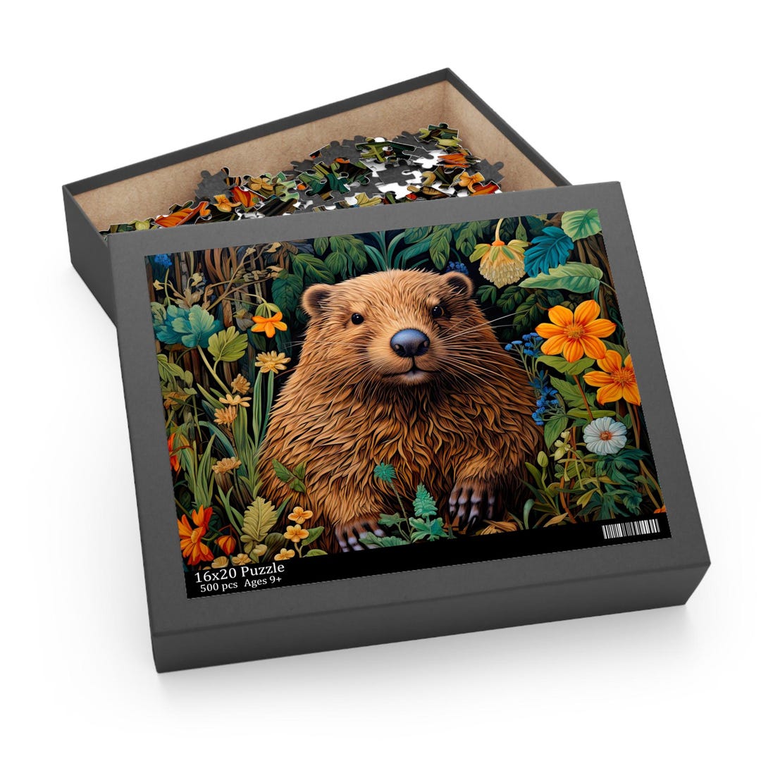 Beaver Jigsaw Puzzle, William Morris Inspired Castor, Dreamlike ...