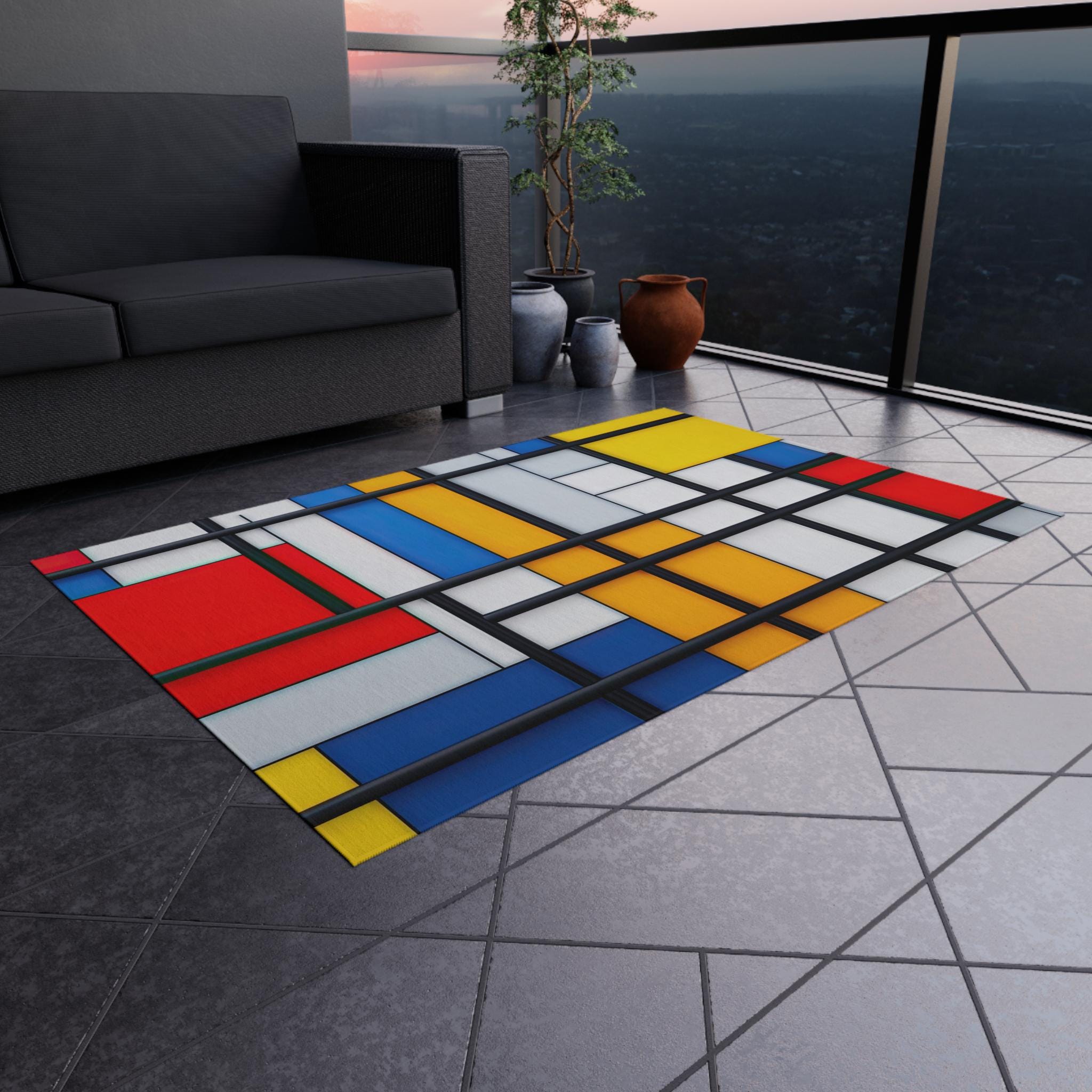 Throw Rug Inspired by Piet Mondrian, De Stijl Carpet, Neoplasticism ...