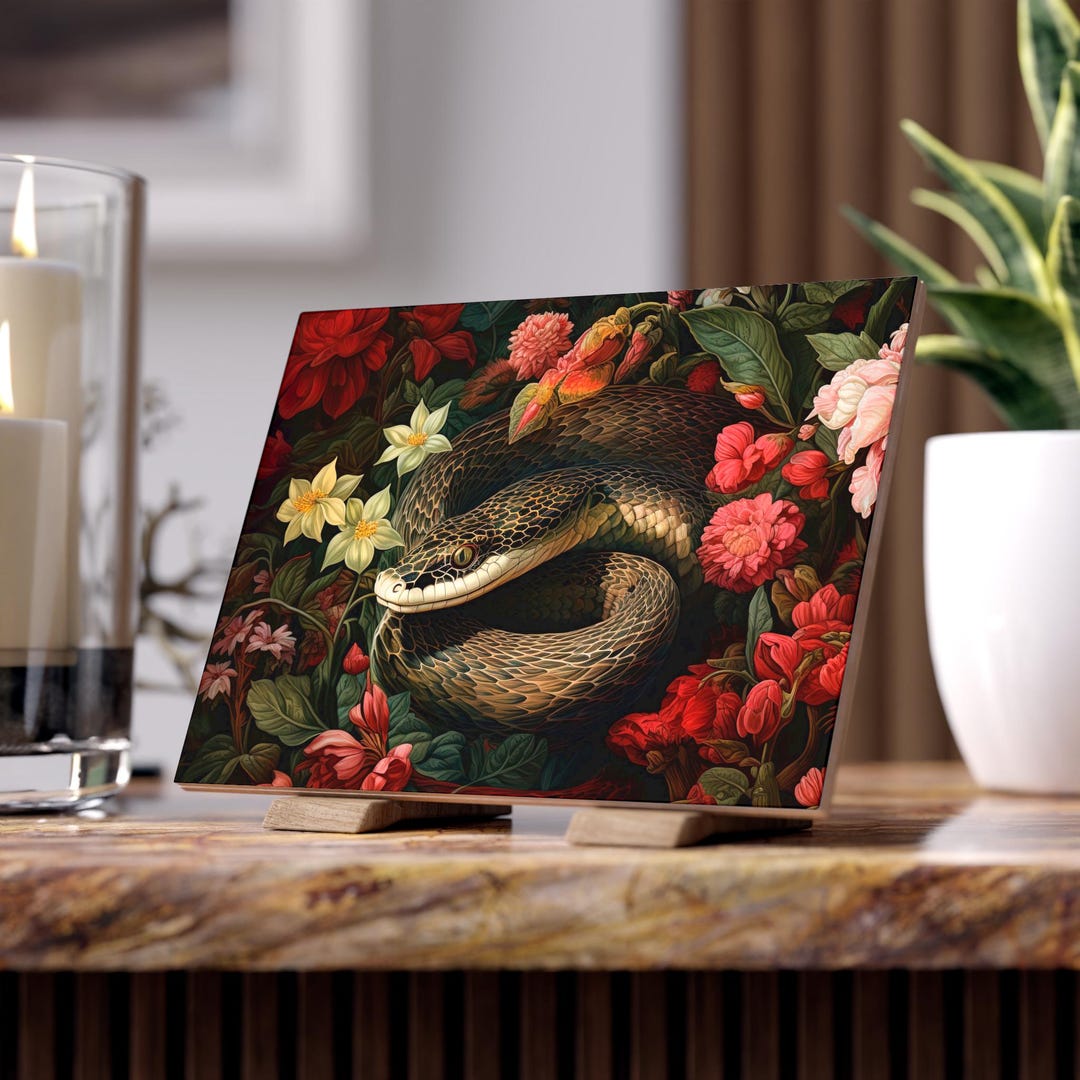 Snake Ceramic Tile - William Morris Inspired Reptile Tile Mural, Power ...