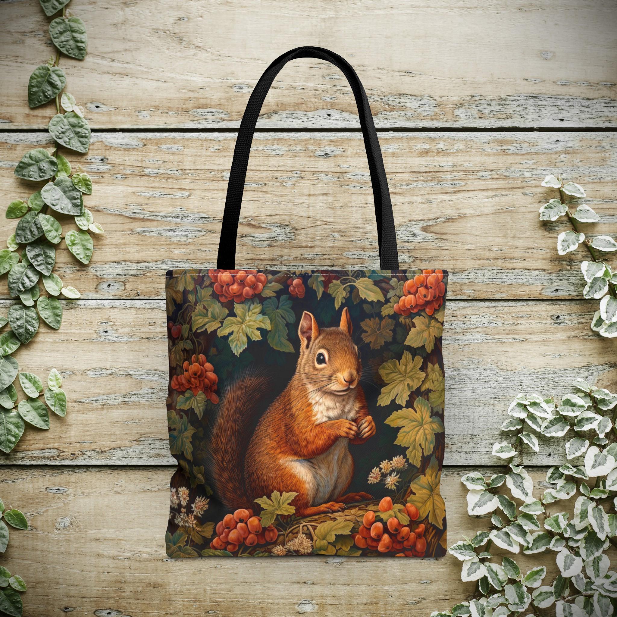 Squirrel Tote Bag - William Morris Inspired Shoulder Tote, Woodland ...