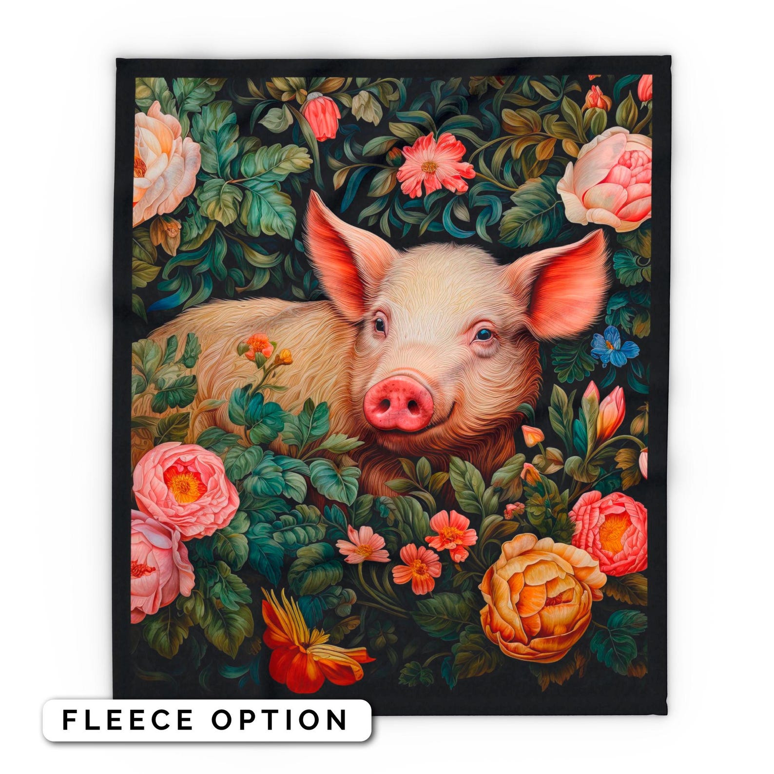 Pig Blanket, William Morris Inspired Hog, Bloomcore Boar Sofa Slipcover ...