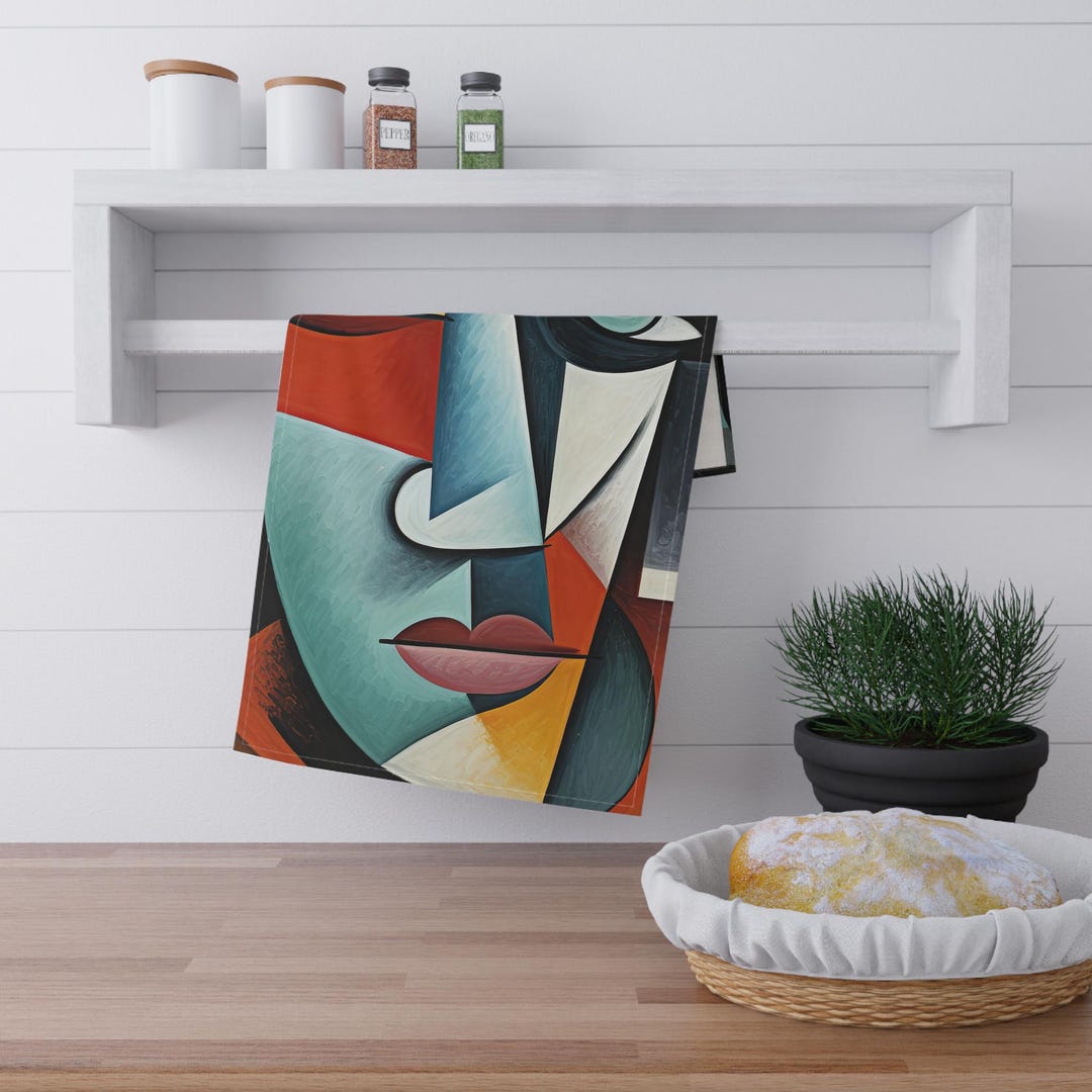 Picasso Inspired Kitchen Tea Towel, Cubism Surrealism, Modern Art, Post ...