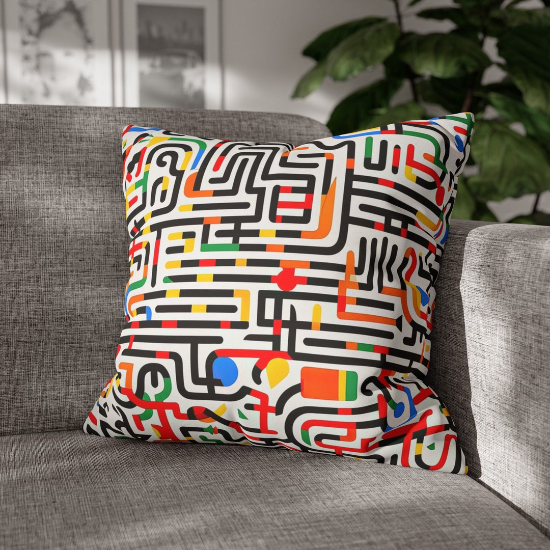 Vibrant Street Art Pillow Inspired Keith Haring, Mural Art, Best Gift ...