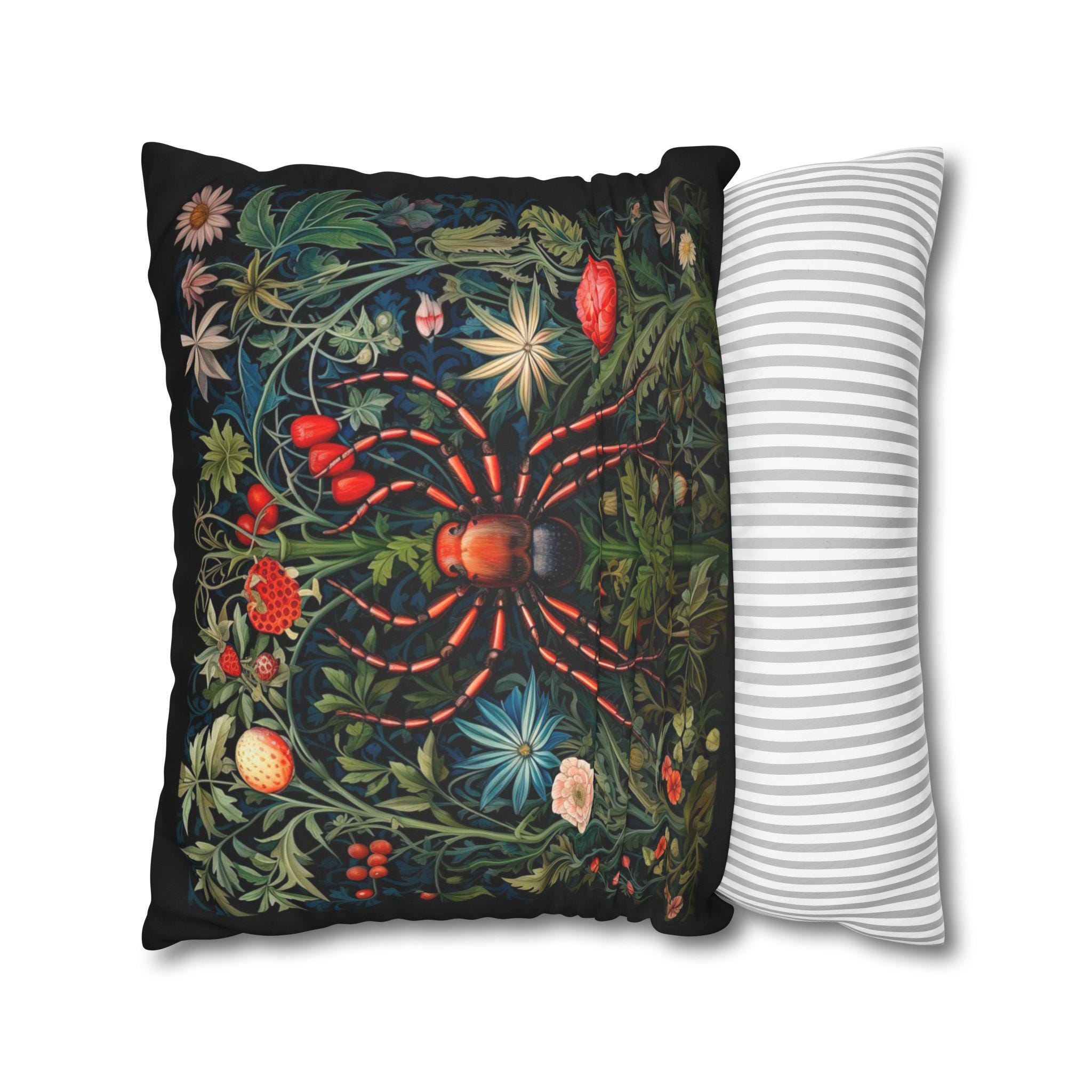 Spider Pillow, William Morris Inspired Tarantula, Quirky Neo Gothic ...