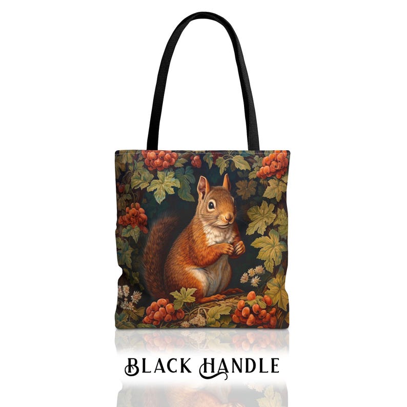 Squirrel Tote Bag - William Morris Inspired Shoulder Tote, Woodland ...