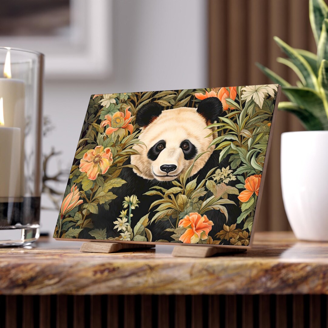 Panda Ceramic Tile - William Morris Inspired Giant Panda Ceramic ...