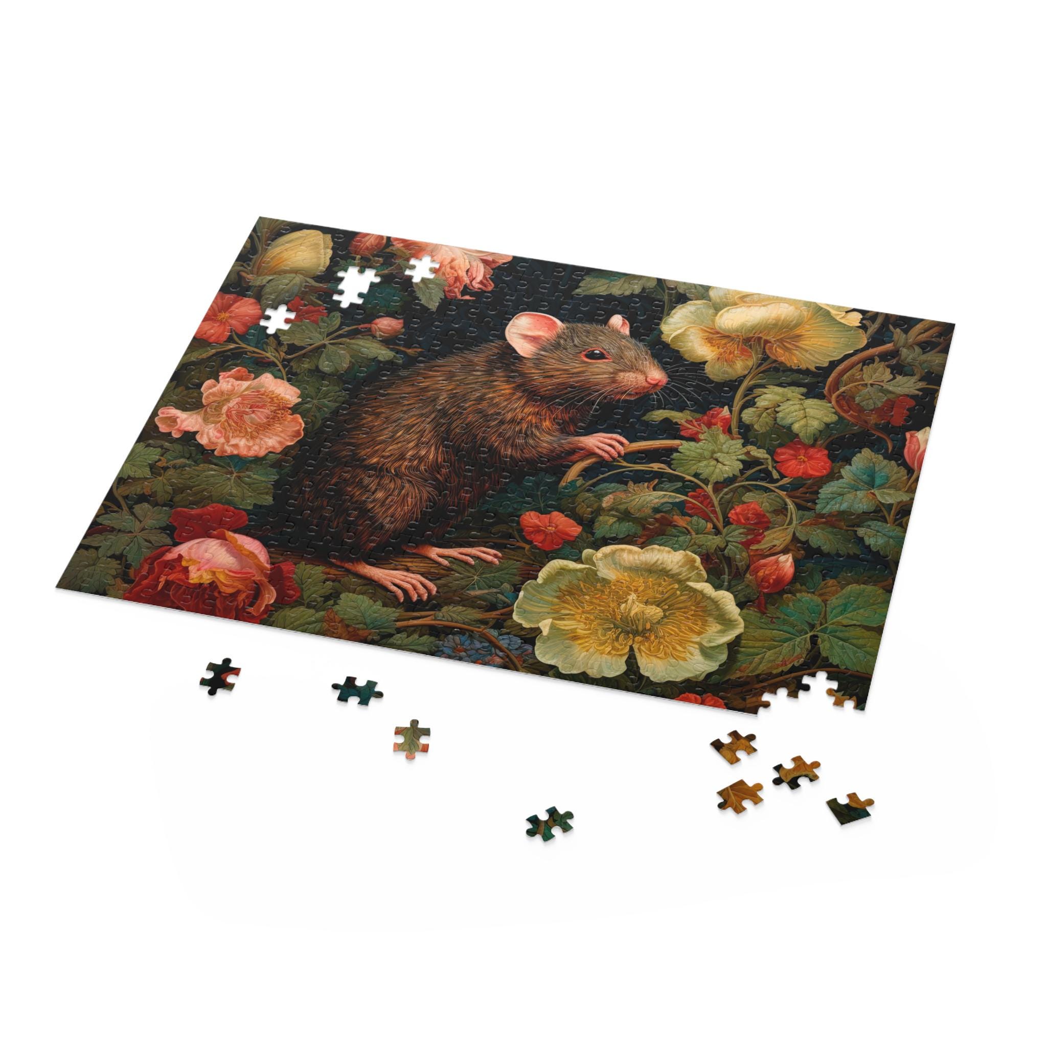 Mouse Jigsaw Puzzle, William Morris Inspired Rat, Rodent Lovers Game ...