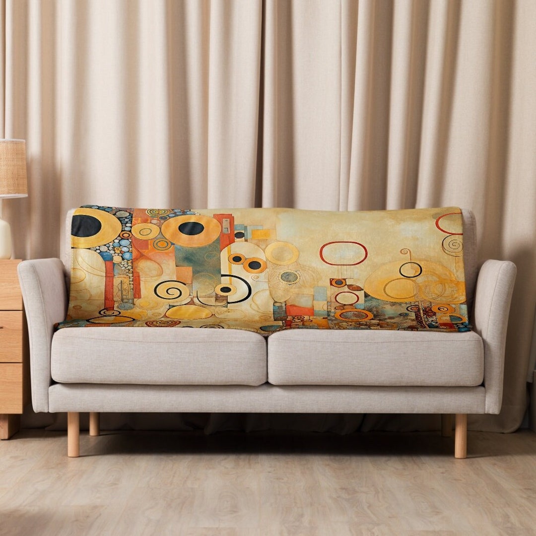 Gustav Klimt's Inspired Modern Art Sherpa Blanket 5/8 - Etsy