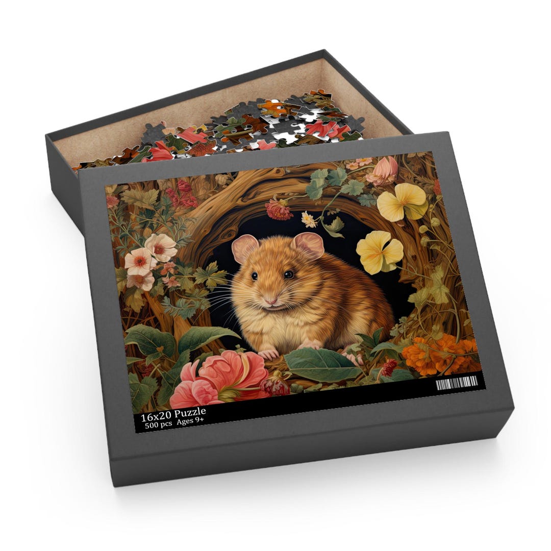 Hamster Jigsaw Puzzle, William Morris Inspired Dwarf Hamster ...
