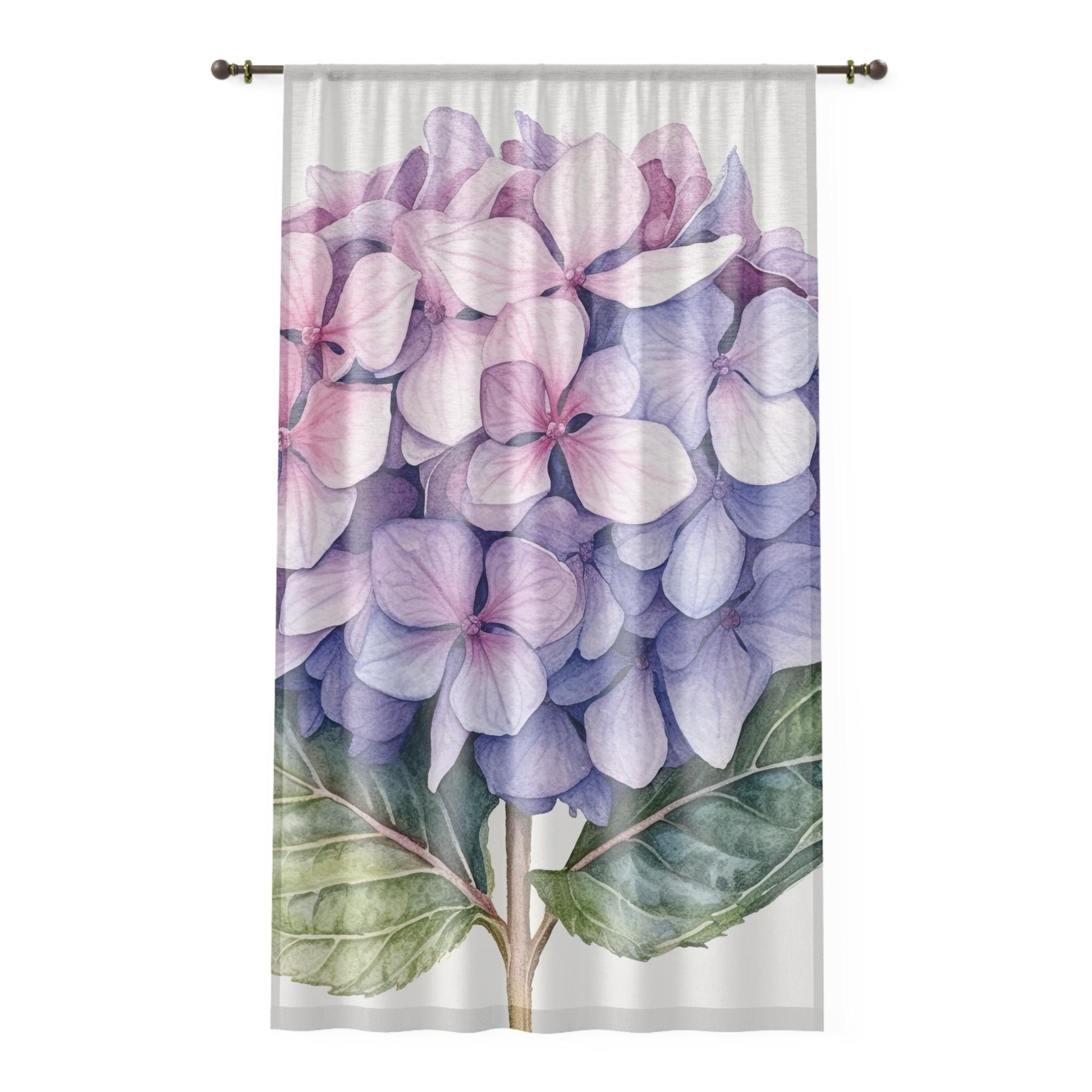 Hortensia Window Curtain - Hydrangea Living Room Curtain, Bloomcore ...