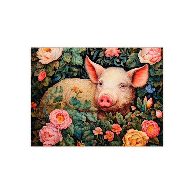 Pig Ceramic Tile - William Morris Inspired Hog Ceramic Coaster, Gothic ...