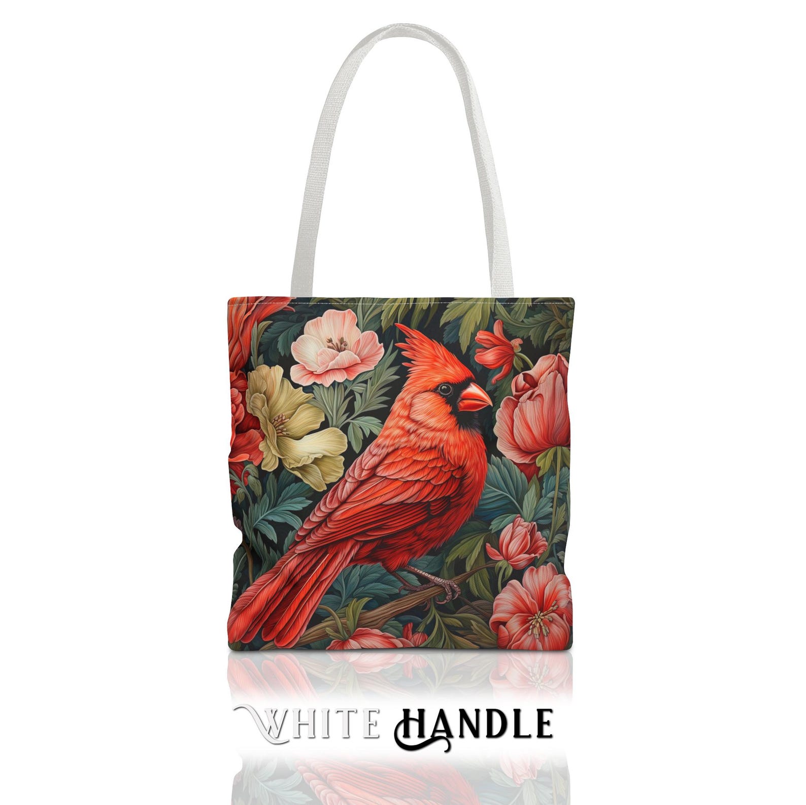 Red Cardinal Tote Bag - William Morris Inspired Shoulder Tote, Northern ...