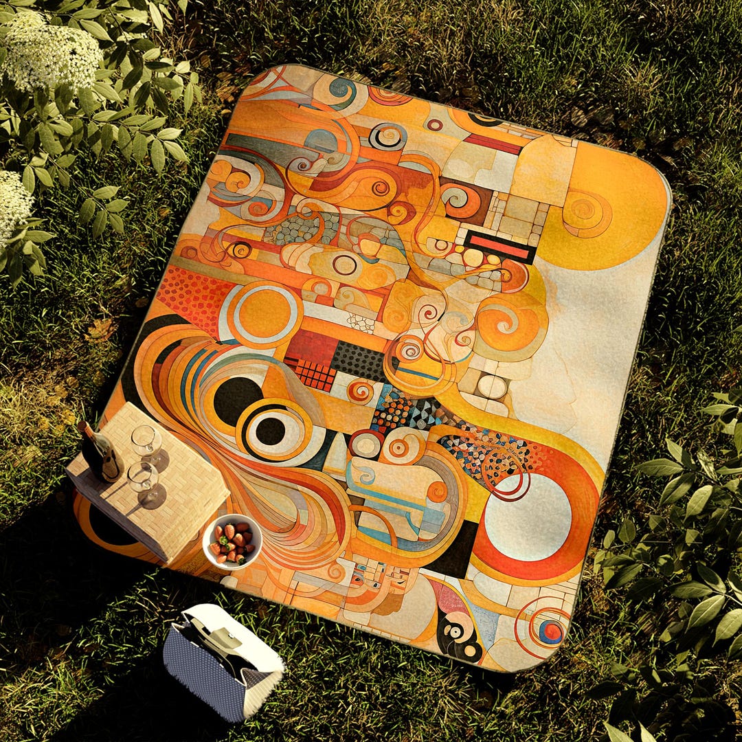 Picnic Blanket Gustav Klimt Inspired, Ornate Camping or Beach Blanket ...