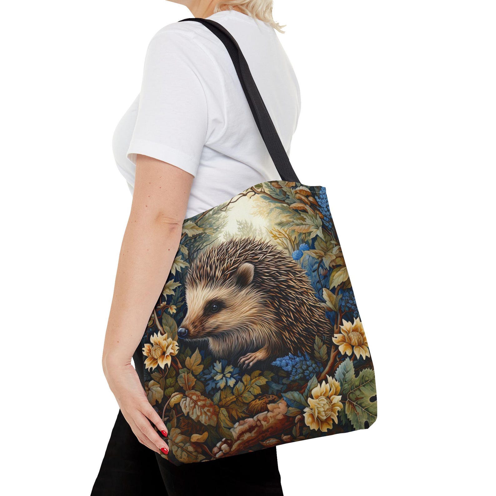 Hedgehog Tote Bag - William Morris Inspired Shoulder Tote, Cute ...